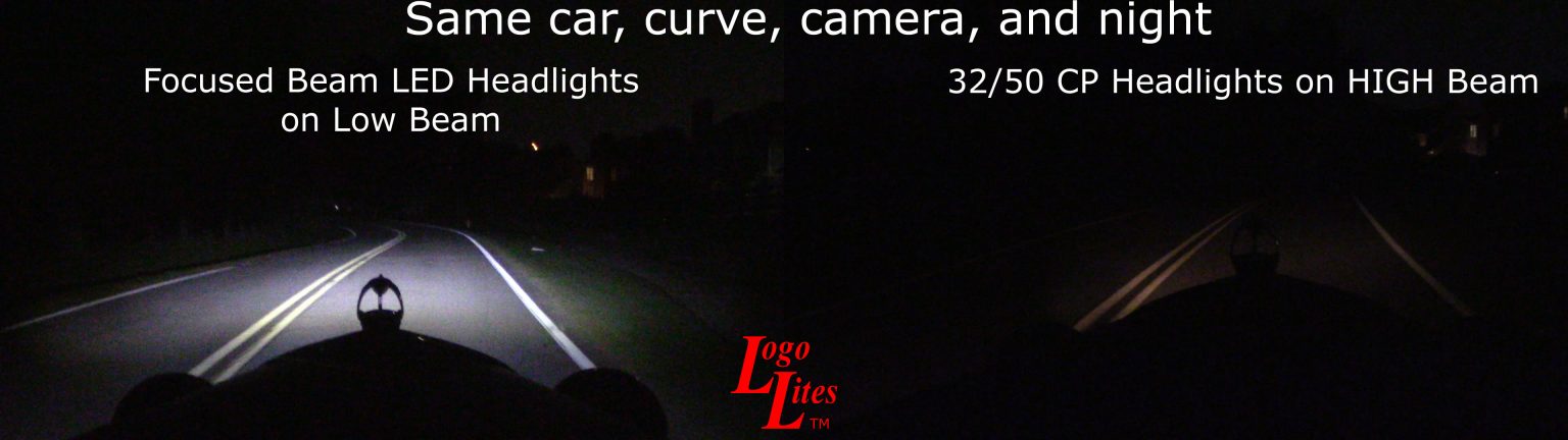 Focused Beam LED Headlights - Logo Lites